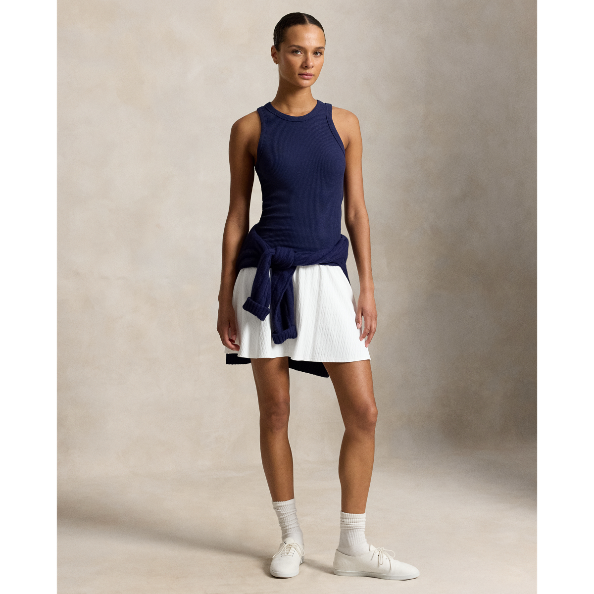 RALPH LAUREN Ralph Lauren Ribbed Cutaway Tank Top